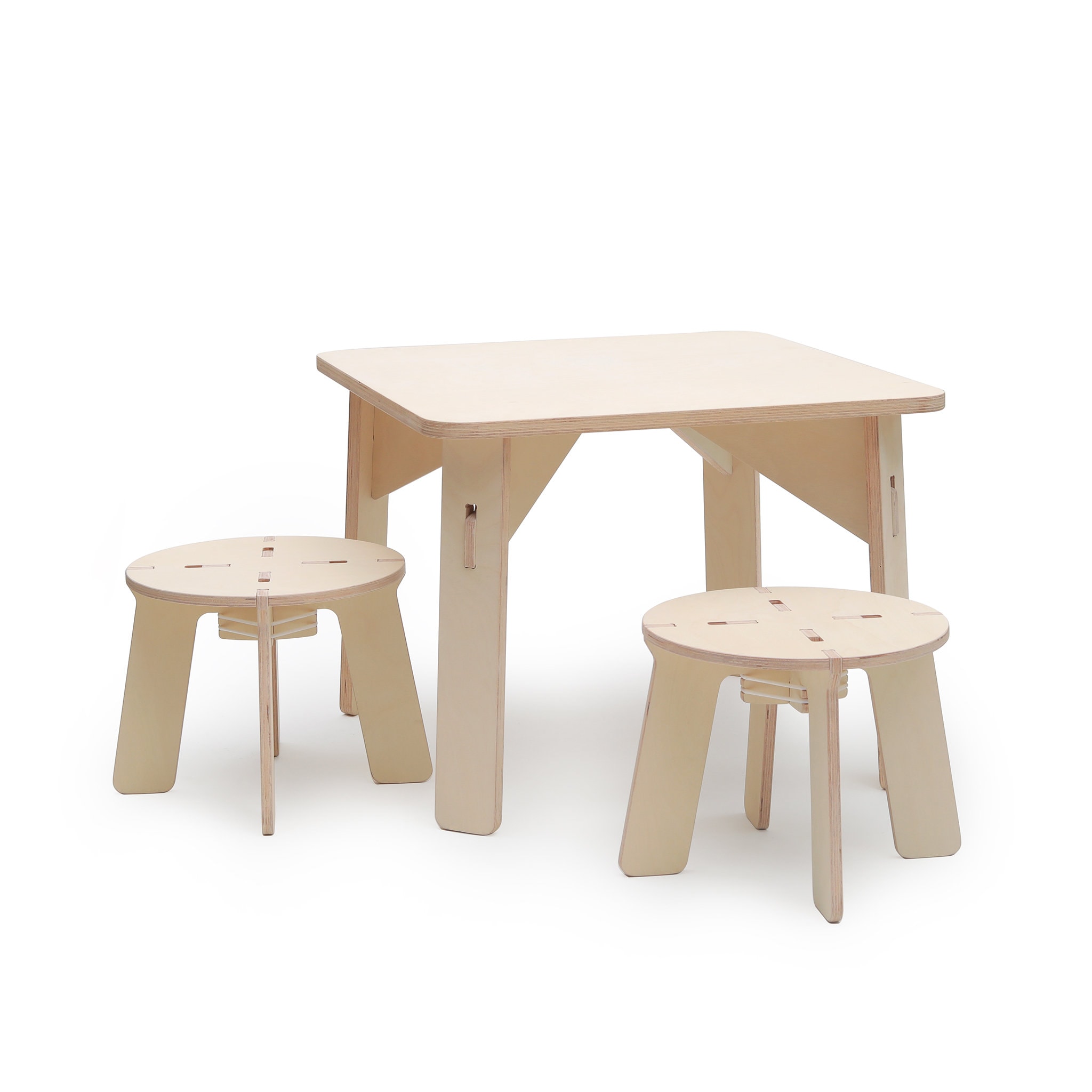 Kids Wooden Play Table and Stools Modern Toddler Weaning | Etsy