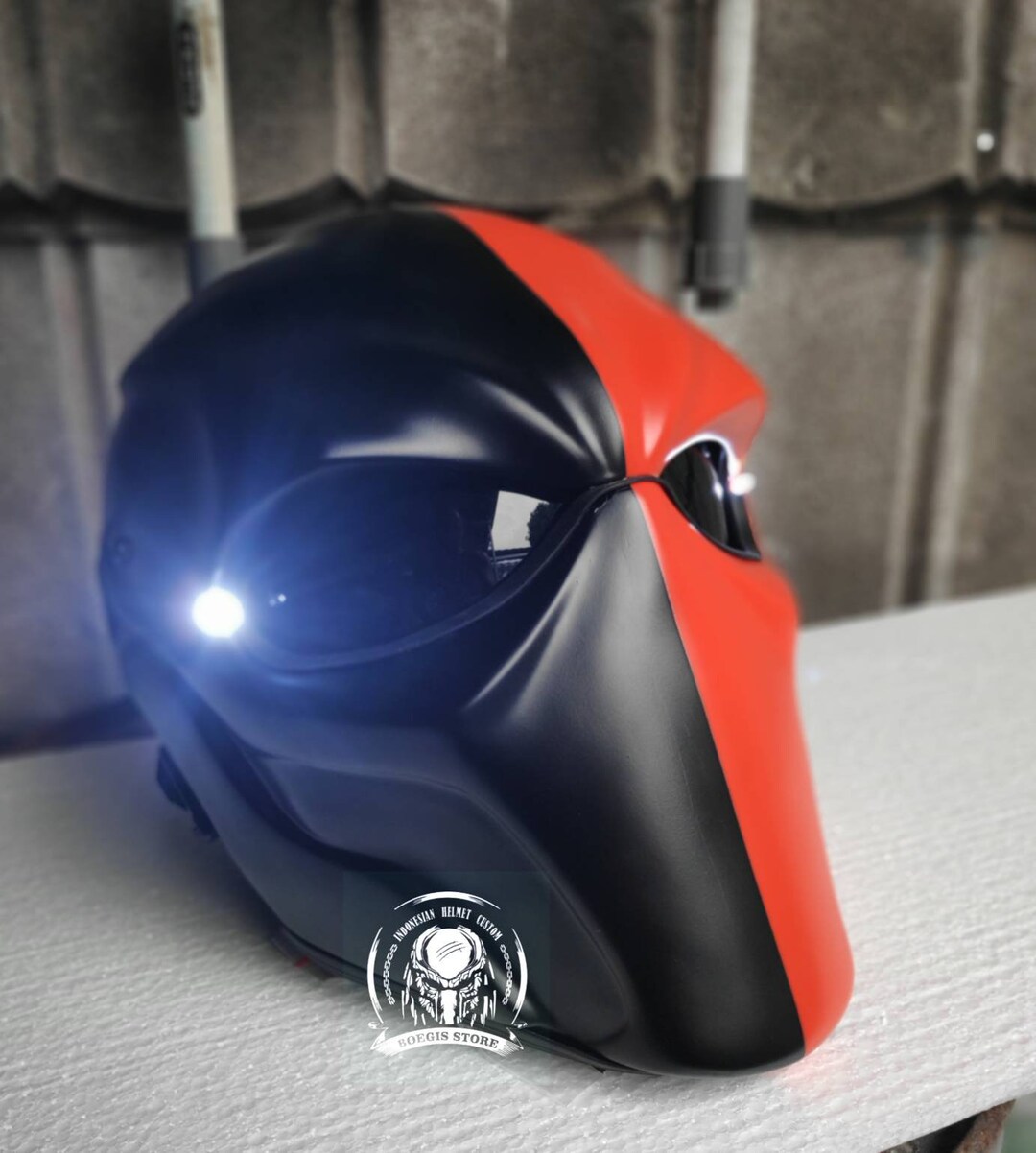 Motorcycle Helmet Custom Deathstroke Character Black Orange Chopper ...