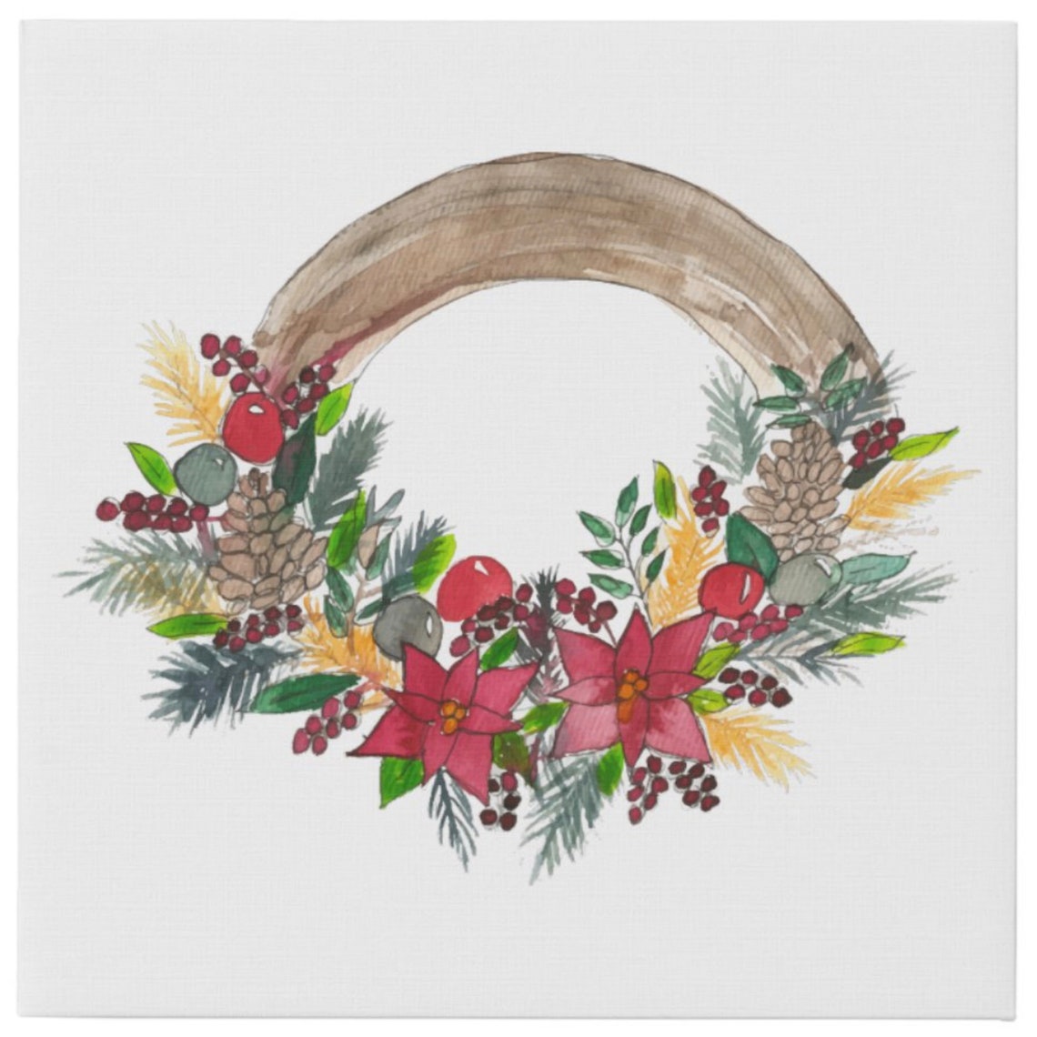 Poinsettia Wreath Digital Download Poinsettia Wreath - Etsy