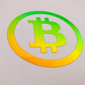 BTC Bitcoin Crypto Cryptocurrency Wallet Decal | Holographic Bitcoin ...