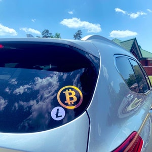 BTC Bitcoin Crypto Cryptocurrency Wallet Decal | Holographic Bitcoin ...