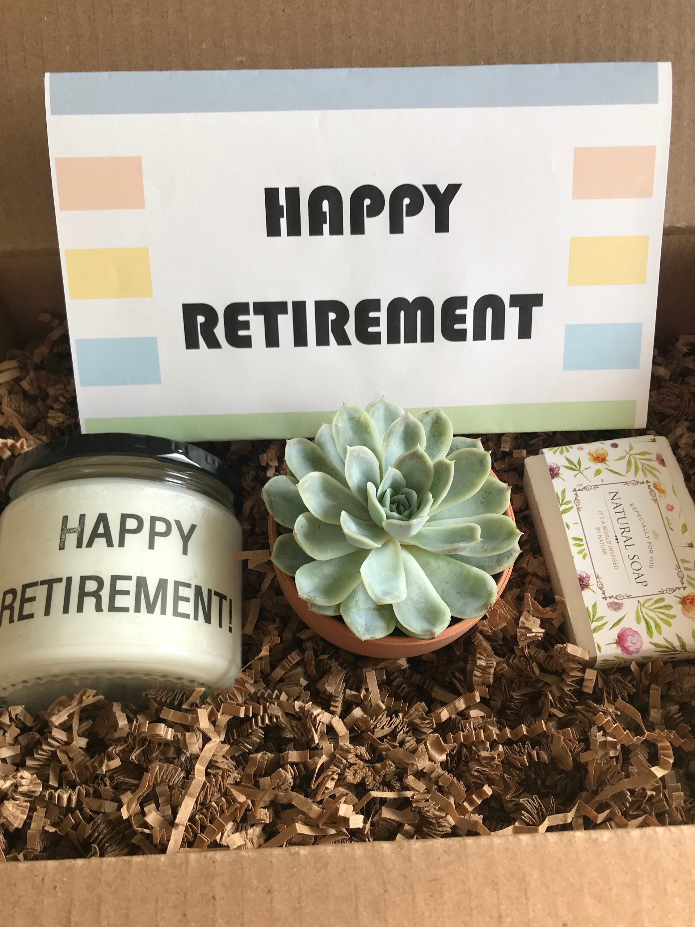 Outdoor & Gardening Happy Retirement Succulent & Tea Gift Tea Box Gifts ...