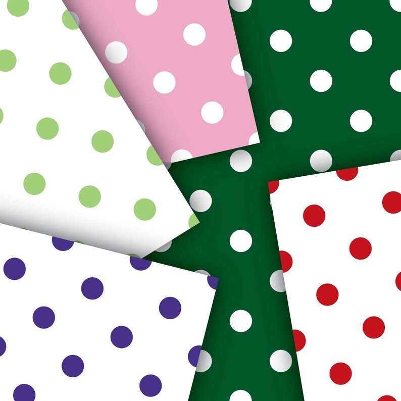 Rainbow Polka Dot Digital Papers Seamless Spring Summer Colors ...