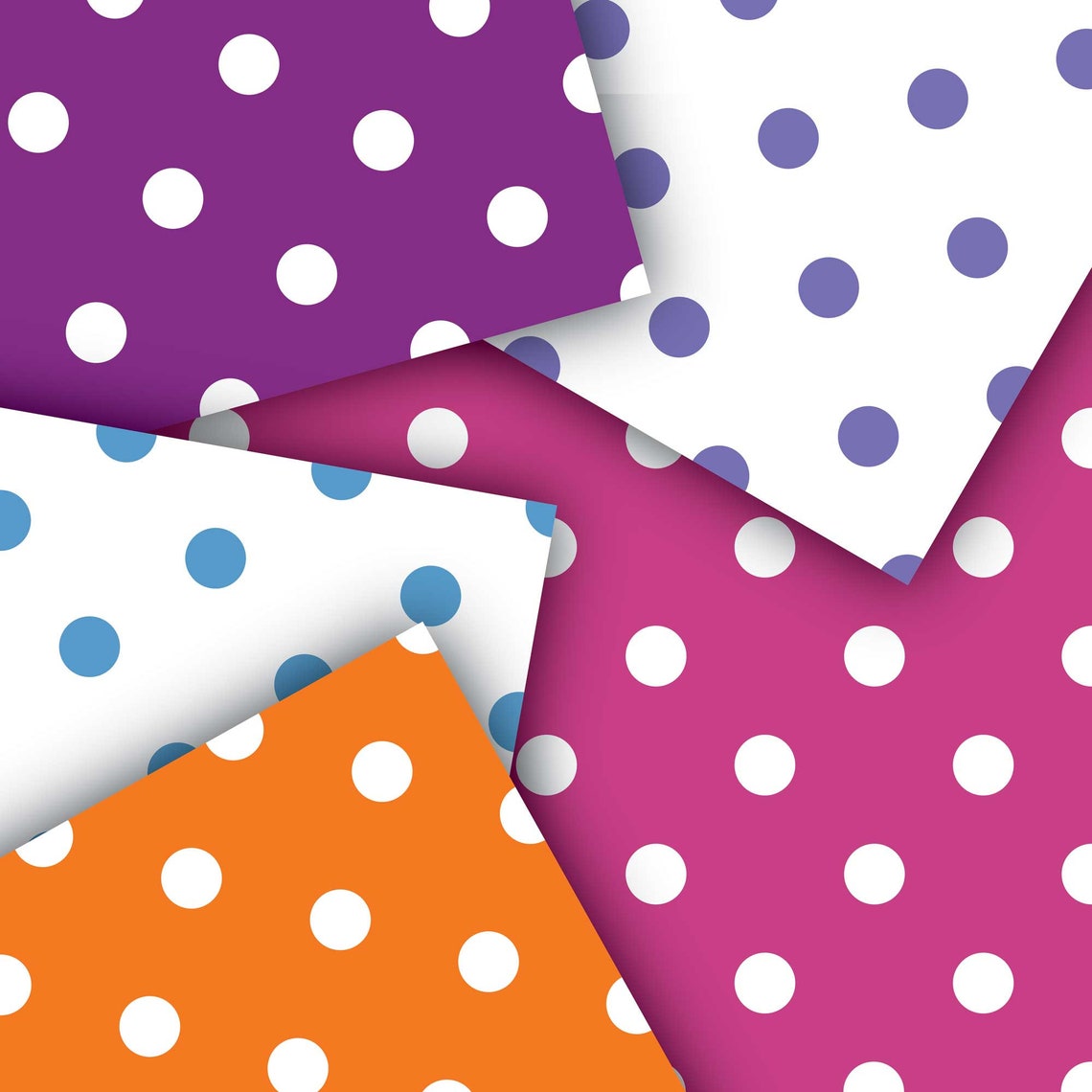 Rainbow Polka Dot Digital Papers Seamless Spring Summer Colors ...