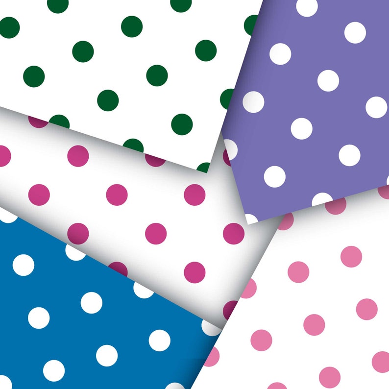 Rainbow Polka Dot Digital Papers Seamless Spring Summer Colors ...