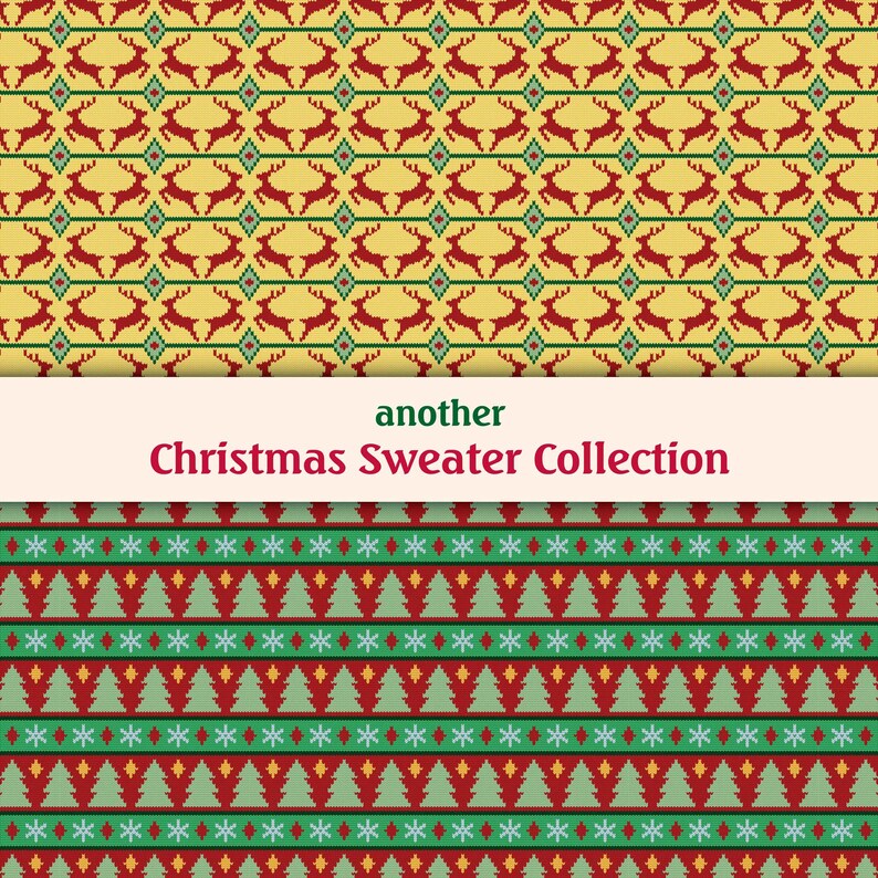 Christmas Sweater Digital Paper Ugly Seamless Sublimation Pattern PNG ...