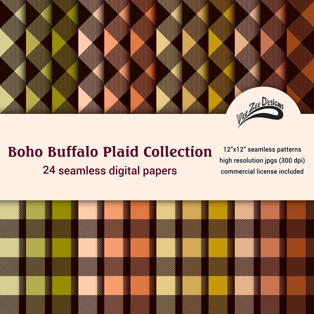 Buffalo Check Digital Paper Commercial Use Seamless Plaid Sublimation ...