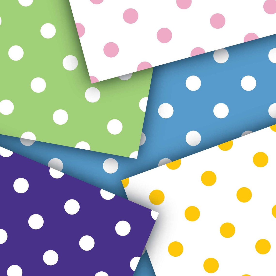 Rainbow Polka Dot Digital Papers Seamless Spring Summer Colors ...