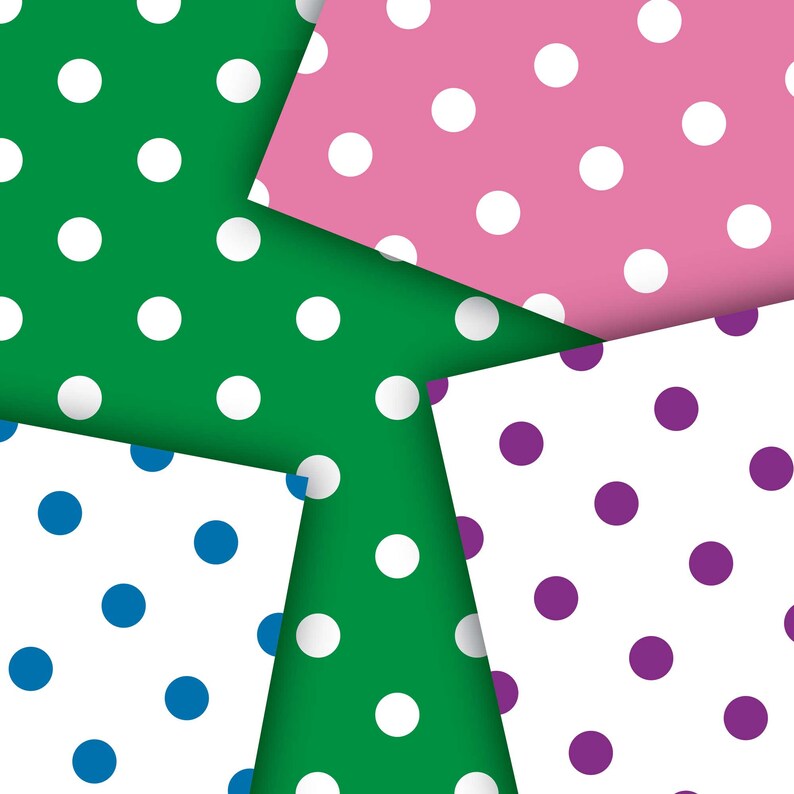 Rainbow Polka Dot Digital Papers Seamless Spring Summer Colors ...