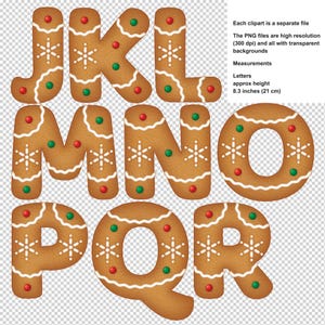 Gingerbread Letters Cookie Alphabet PNG Clipart Christmas Bundle Pack ...