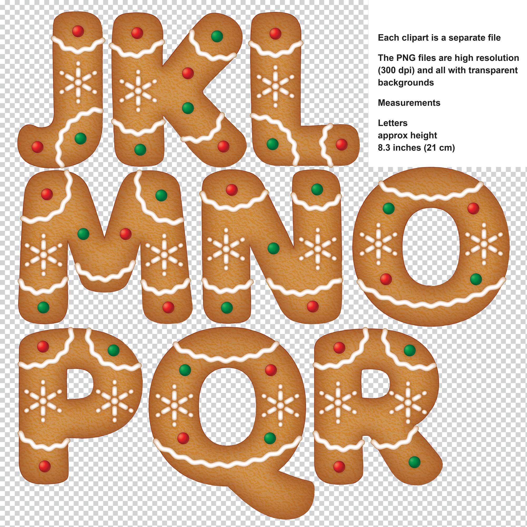 Gingerbread Cookies Alphabet Letters PNG Clipart Christmas Sublimation ...