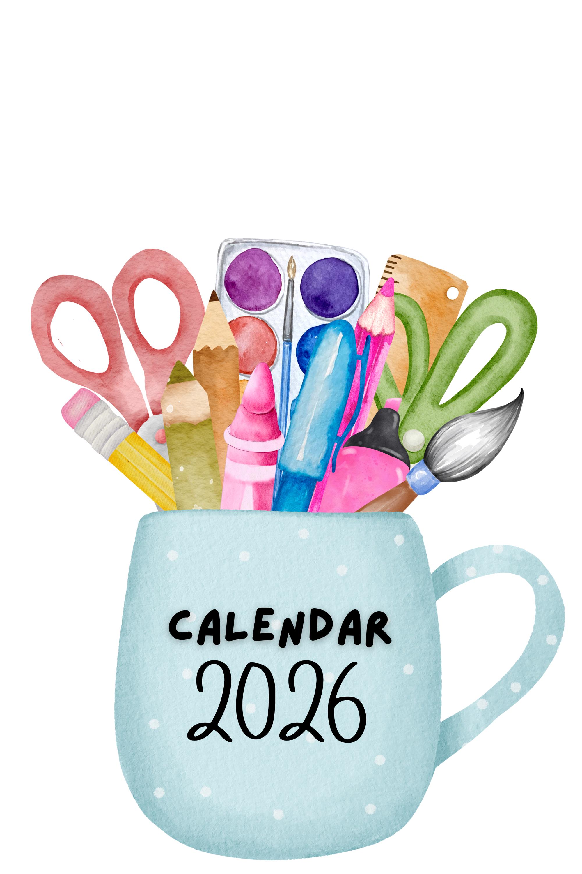 Teacher Desk Calendar, Student Calendar, Calendar PNG, Desktop Calendar ...