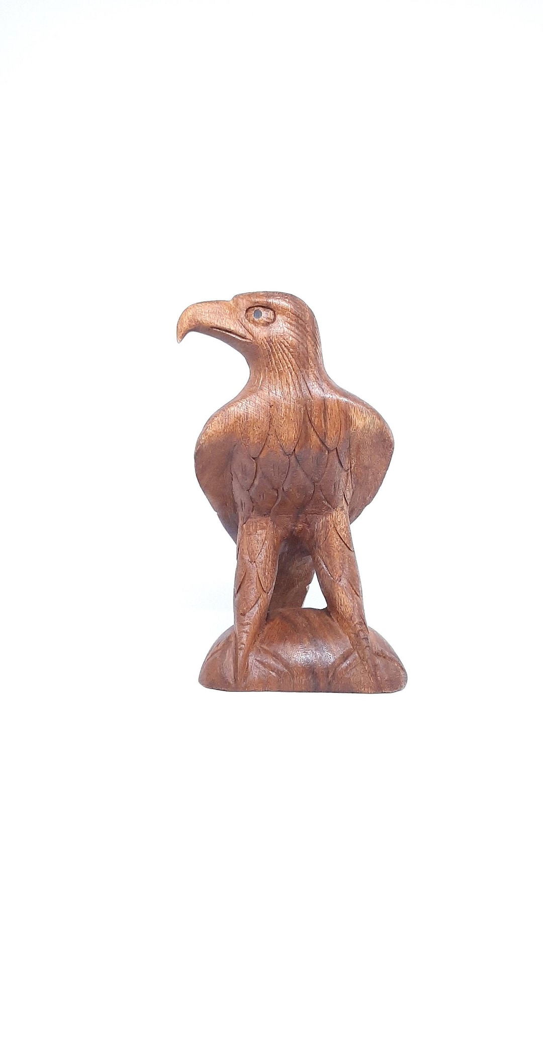 Wooden Hand Carved Eagle | Vintage Eagle | Sitting Eagle | Home Decor ...
