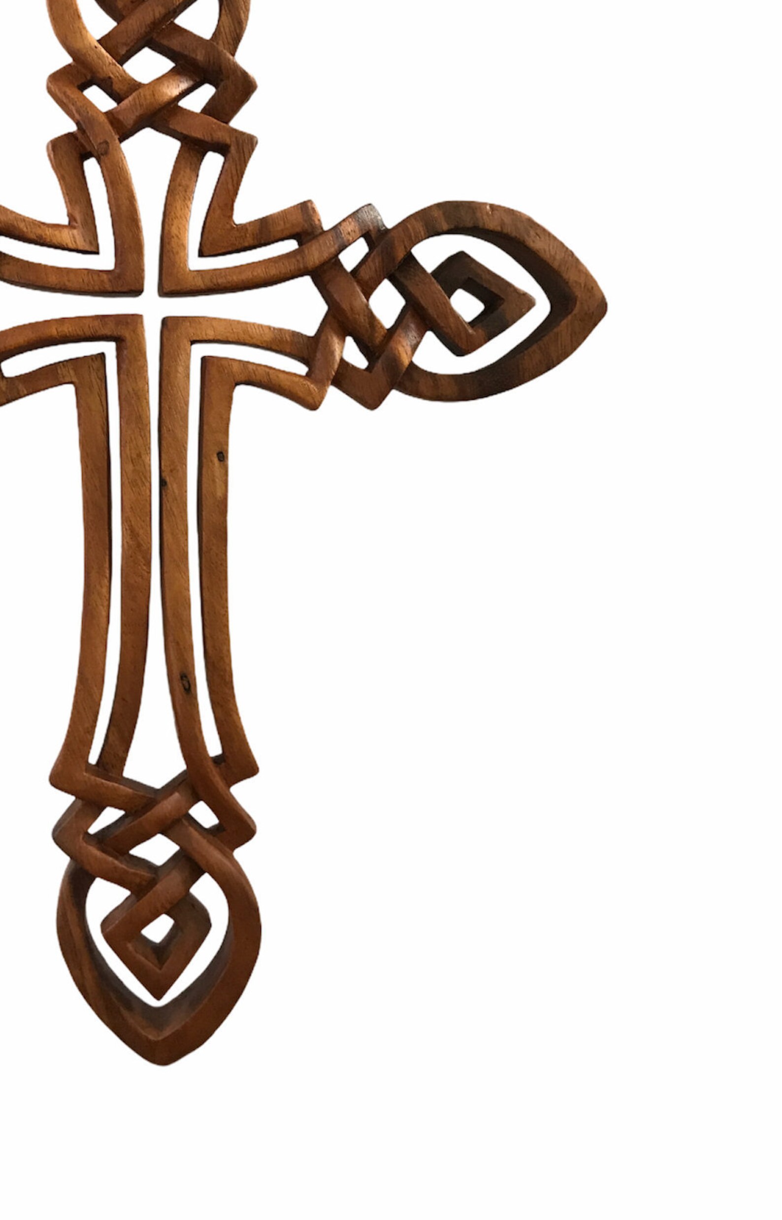 14" Tall Wooden Trinity Celtic Cross Triquetra Wall Hanging | Wooden ...
