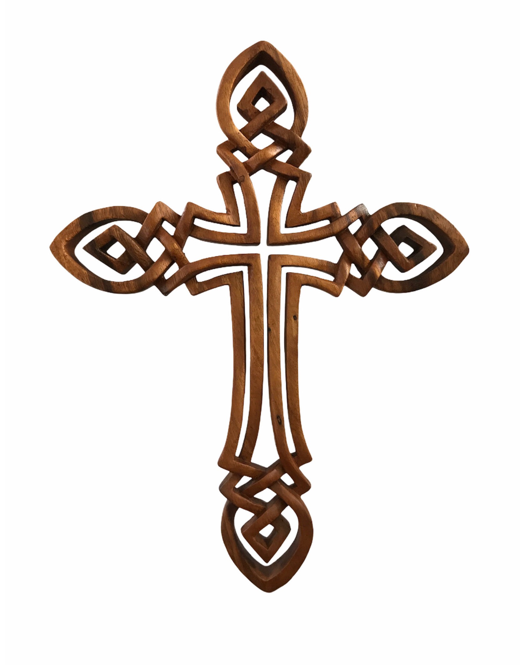 14" Tall Wooden Trinity Celtic Cross Triquetra Wall Hanging | Wooden ...