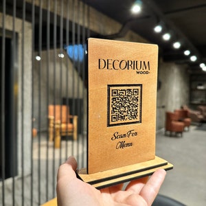 Wooden QR Code Menu,qr Code Restaurant Menu,custom QR Code Menu,social ...