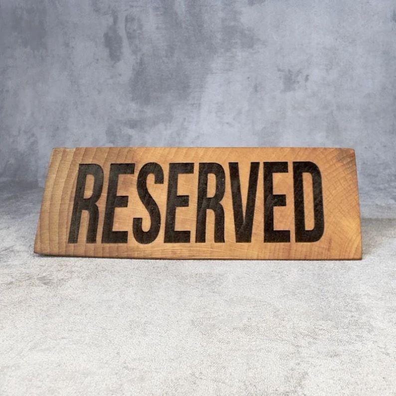 Wooden Table Reserve Sign,custom Wooden Table Sign,personalized Reserve ...