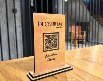 Wooden QR Code Menu,qr Code Restaurant Menu,custom QR Code Menu,social ...