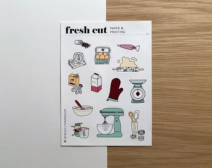 Baking Stickers Planner Stickers Recipe Book Stickers Vinyl Stickers ...