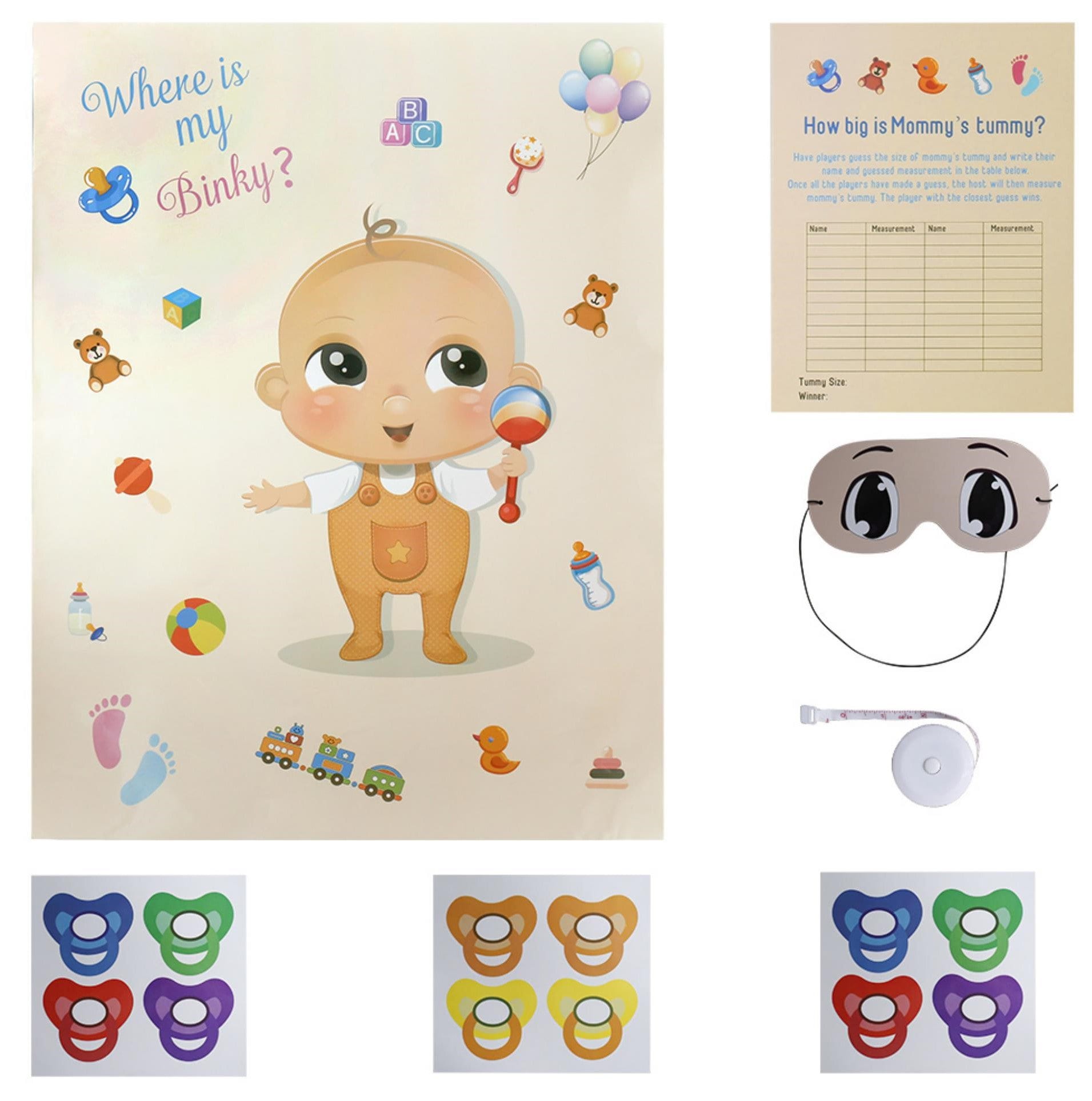 Baby Shower Pin the Pacifier (binky) on the Baby and How Big is Mommy's ...