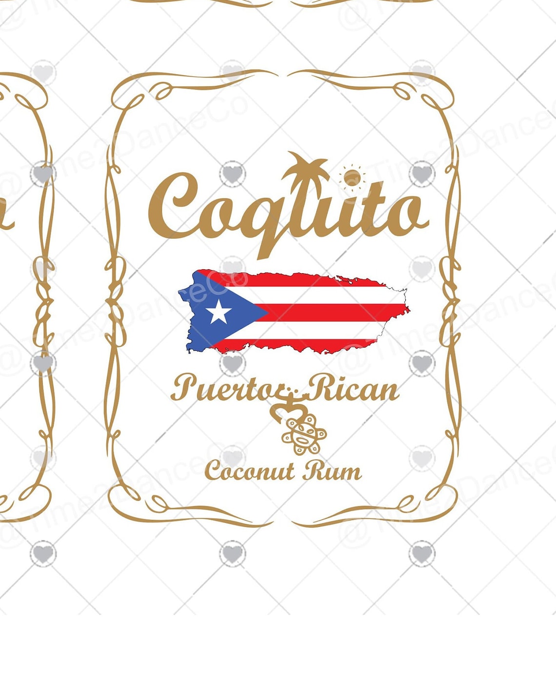 Coquito Drink Bottle Label With Puerto Rico Flag Instant | Etsy Canada