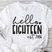 Hello Eighteen SVG, PNG, 18th Birthday Svg, 18 Svg, 18th Birthday Shirt ...