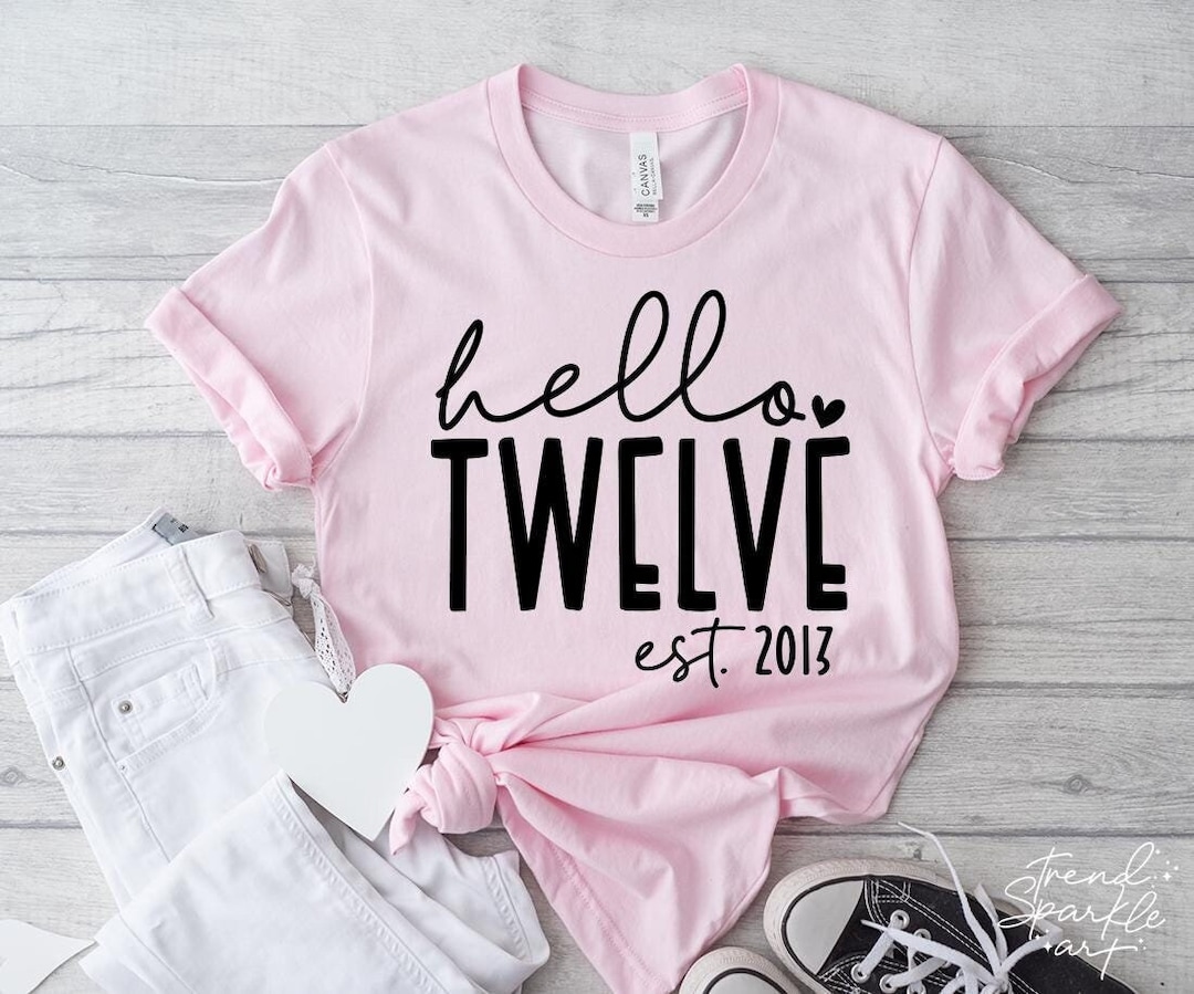 Hello Twelve SVG, PNG, 12th Birthday Svg, Birthday Girl Svg, 12th ...