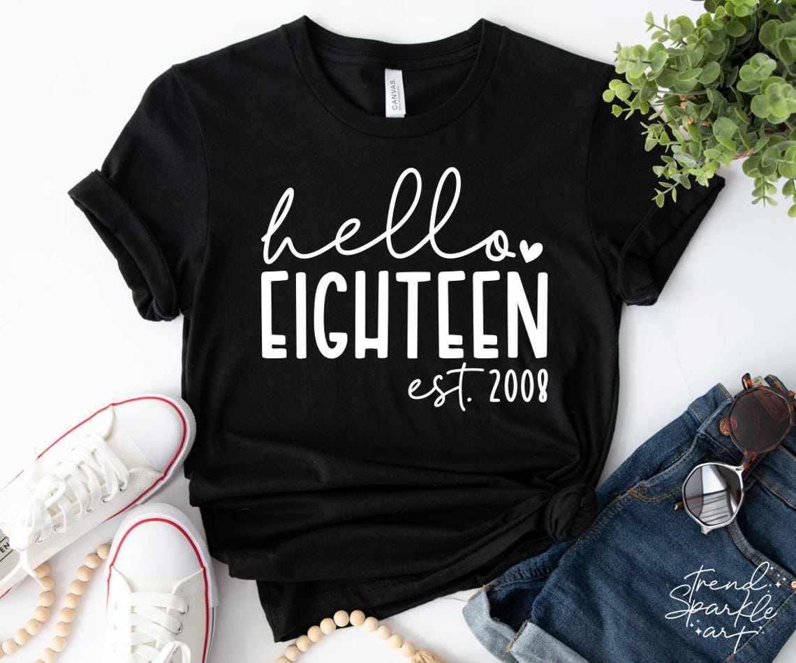Hello Eighteen SVG, PNG, 18th Birthday Svg, 18 Svg, 18th Birthday Shirt ...