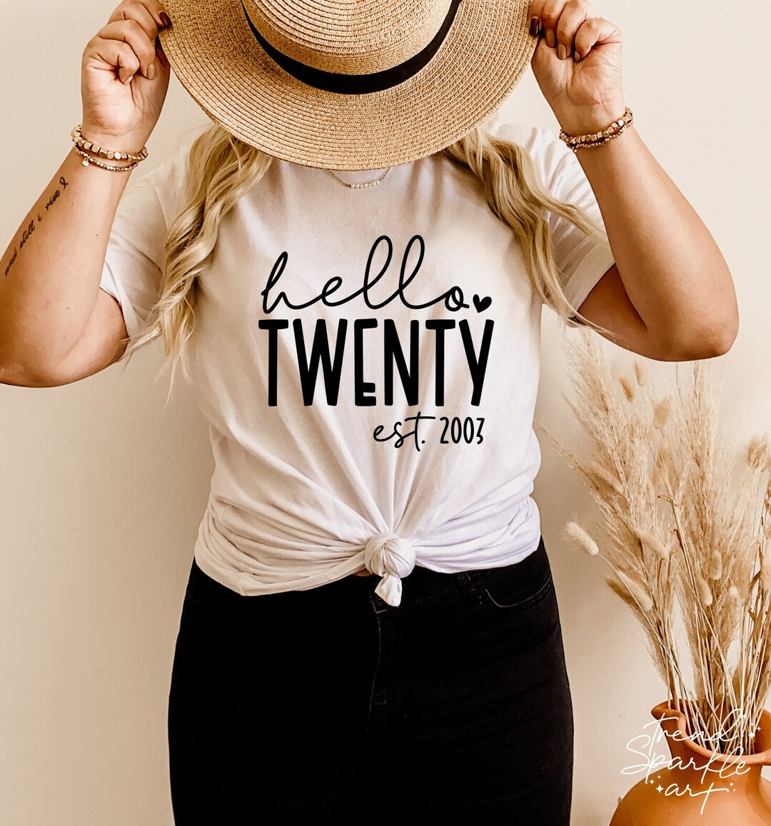 Hello Twenty SVG PNG 20th Birthday Svg 20th Birthday Shirt - Etsy