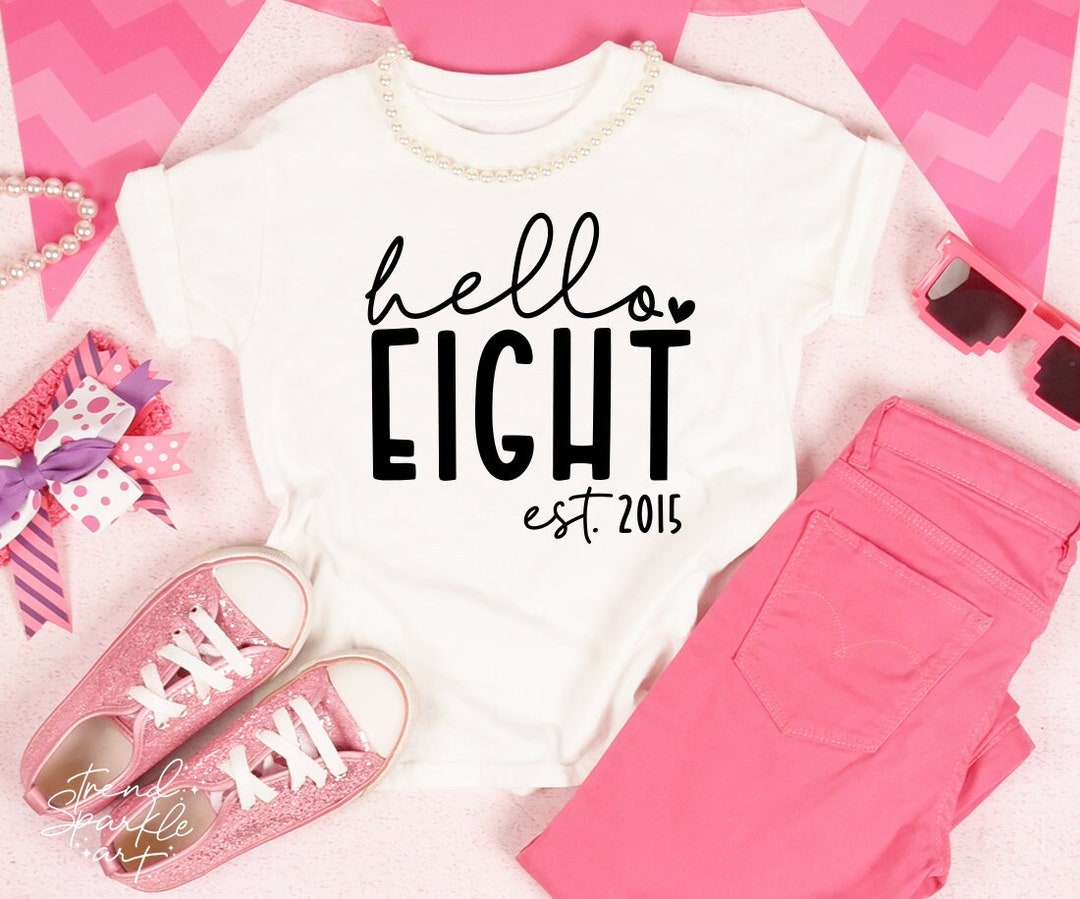 Hello Eight SVG PNG 8th Birthday Svg Birthday Girl Svg 8th - Etsy