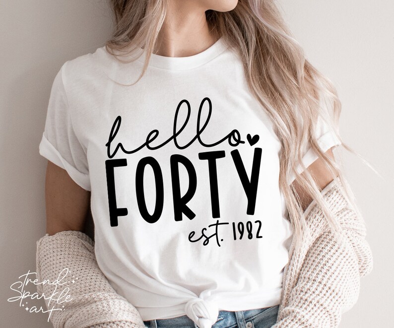 Hello Forty SVG PNG 40th Birthday Svg 40th Birthday Shirt - Etsy