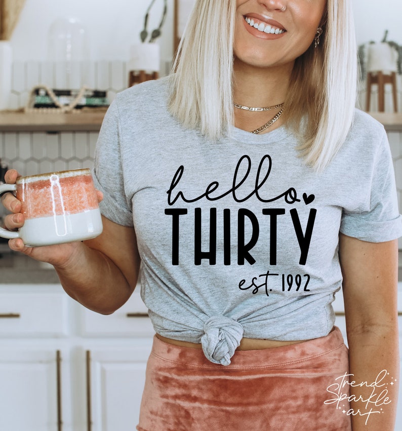 Hello Thirty SVG PNG 30th Birthday Svg 30th Birthday Shirt - Etsy