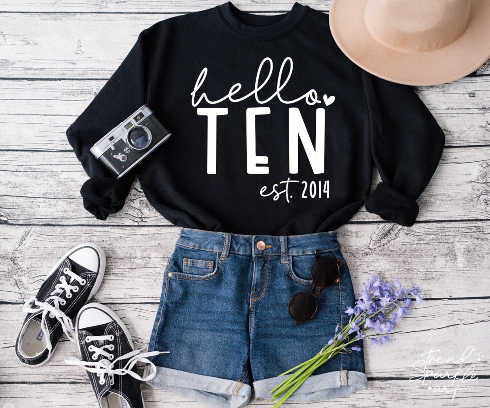 Hello Ten SVG, PNG, 10th Birthday Svg, Birthday Girl Svg, 10th Birthday ...