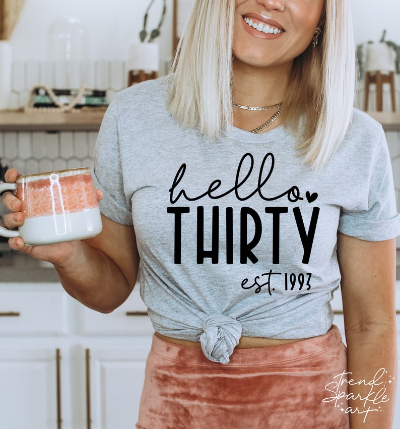 Hello Thirty SVG PNG 30th Birthday Svg 30th Birthday Shirt - Etsy