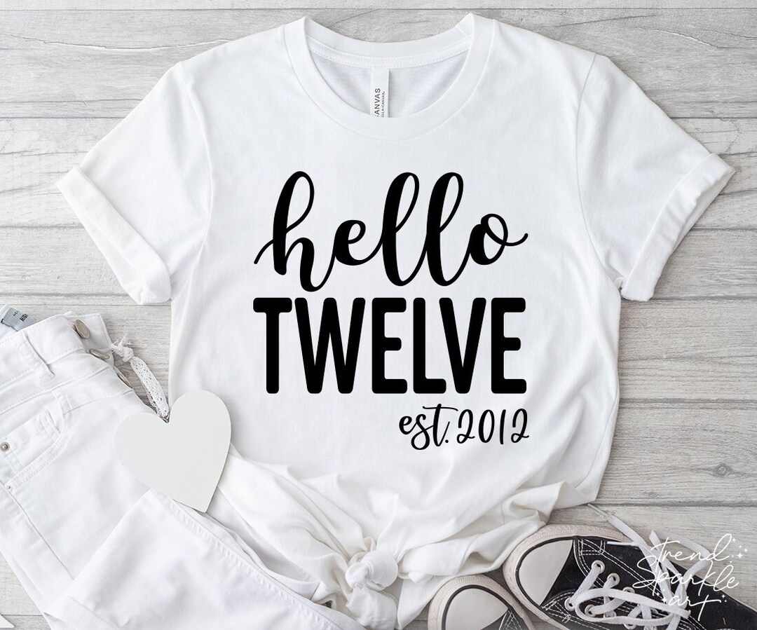 Hello Twelve SVG, PNG, 12th Birthday Svg, Birthday Girl Svg, 12th ...