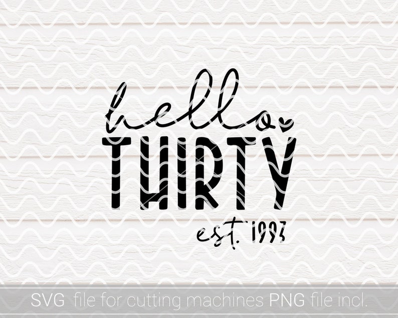 Hello Thirty SVG PNG 30th Birthday Svg 30th Birthday Shirt - Etsy