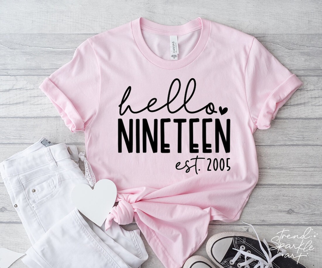 Hello Nineteen SVG, PNG, 19th Birthday Shirt Svg, 19 Svg, 19th Birthday ...