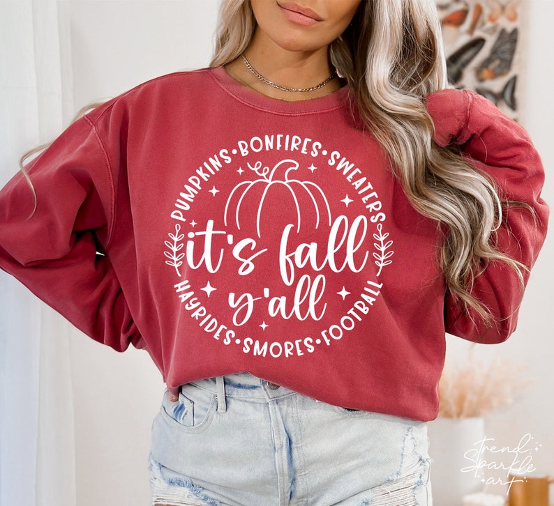 It’s Fall Y’all Svg, Fall Circle Svg, Fall Sign Svg, Pumpkin Svg, Fall ...