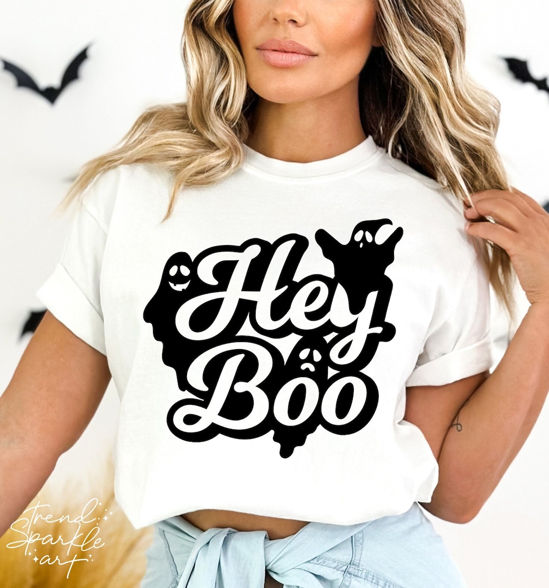 Hey Boo SVG, PNG, Halloween Shirt Svg, Spooky Shirt Svg, Trick or Treat ...