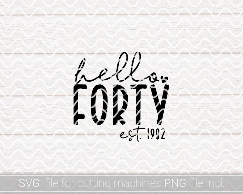 Hello Forty SVG PNG 40th Birthday Svg 40th Birthday Shirt - Etsy
