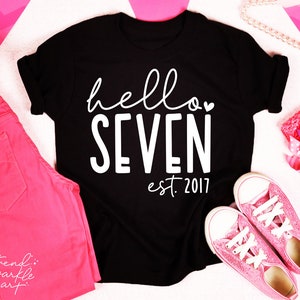 Hello Seven SVG, PNG, 7th Birthday Svg, Birthday Girl Svg, 7th Birthday ...