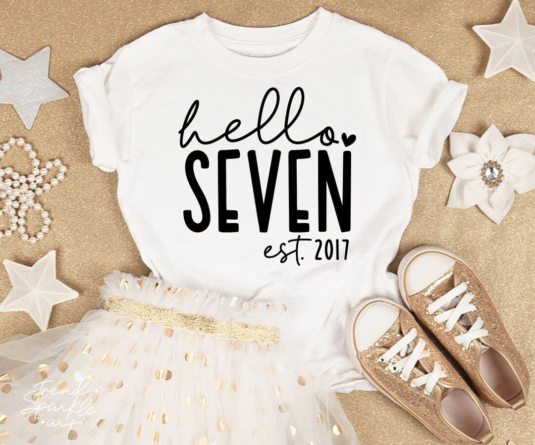 Hello Seven SVG, PNG, 7th Birthday Svg, Birthday Girl Svg, 7th Birthday ...
