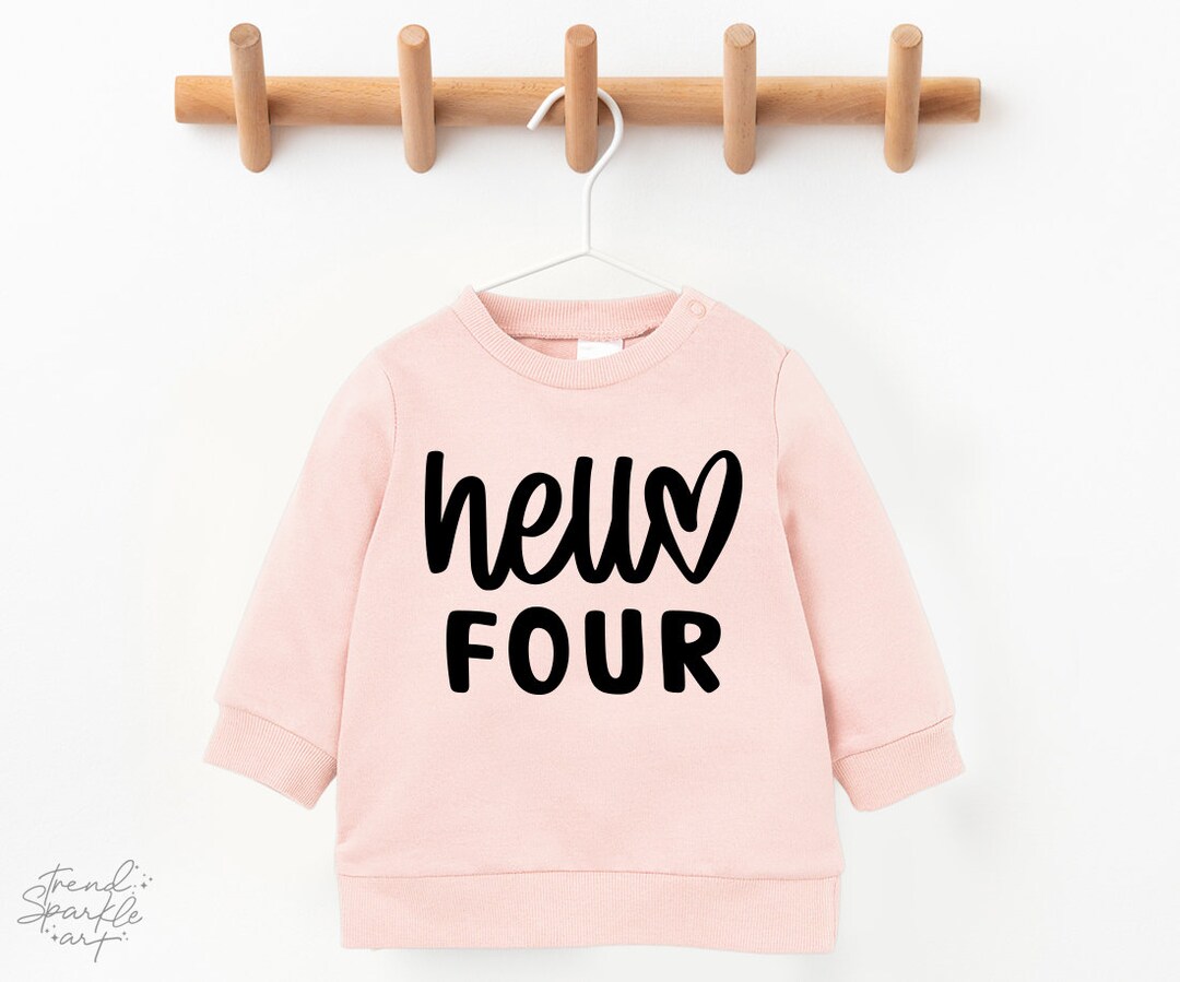 Hello Four SVG, PNG, 4th Birthday Svg, Fourth Birthday Svg, Birthday ...