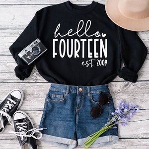 Hello Fourteen SVG, PNG, 14th Birthday Svg, 14 Svg, 14th Birthday Shirt ...
