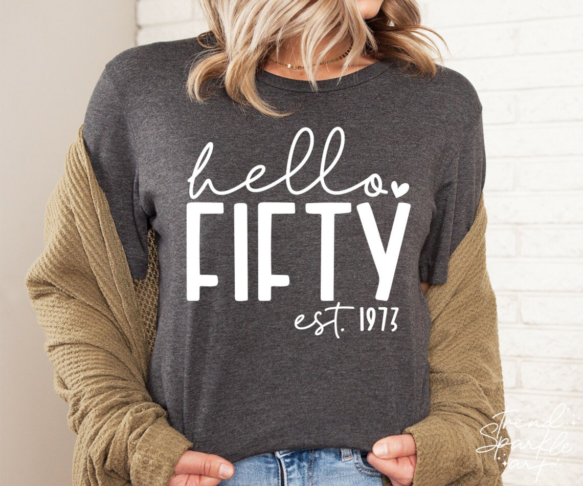 Hello Fifty SVG PNG 50th Birthday Svg 50th Birthday Shirt - Etsy