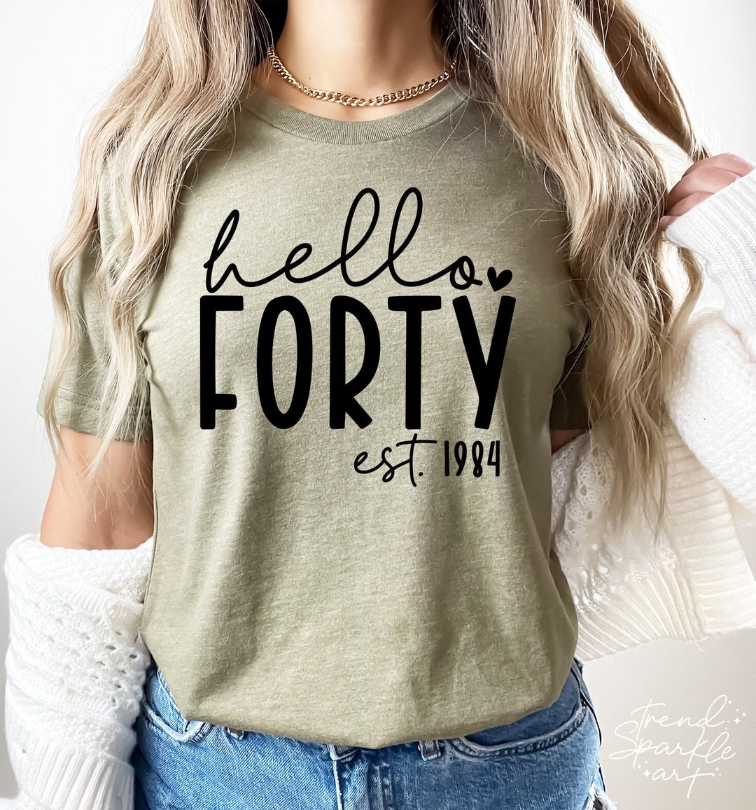 Hello Forty SVG, PNG, 40th Birthday Svg, 40th Birthday Shirt Svg, Forty ...