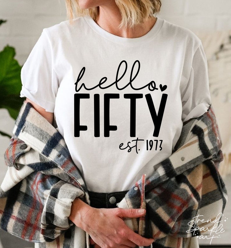 Hello Fifty SVG PNG 50th Birthday Svg 50th Birthday Shirt - Etsy