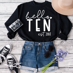 Hello Ten SVG PNG 10th Birthday Svg Birthday Girl Svg 10th - Etsy