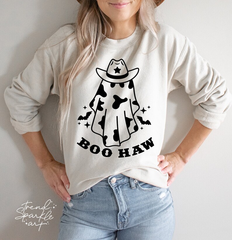 Cowboy Ghost Boo Haw SVG PNG Boo Haw Svg Funny Halloween - Etsy