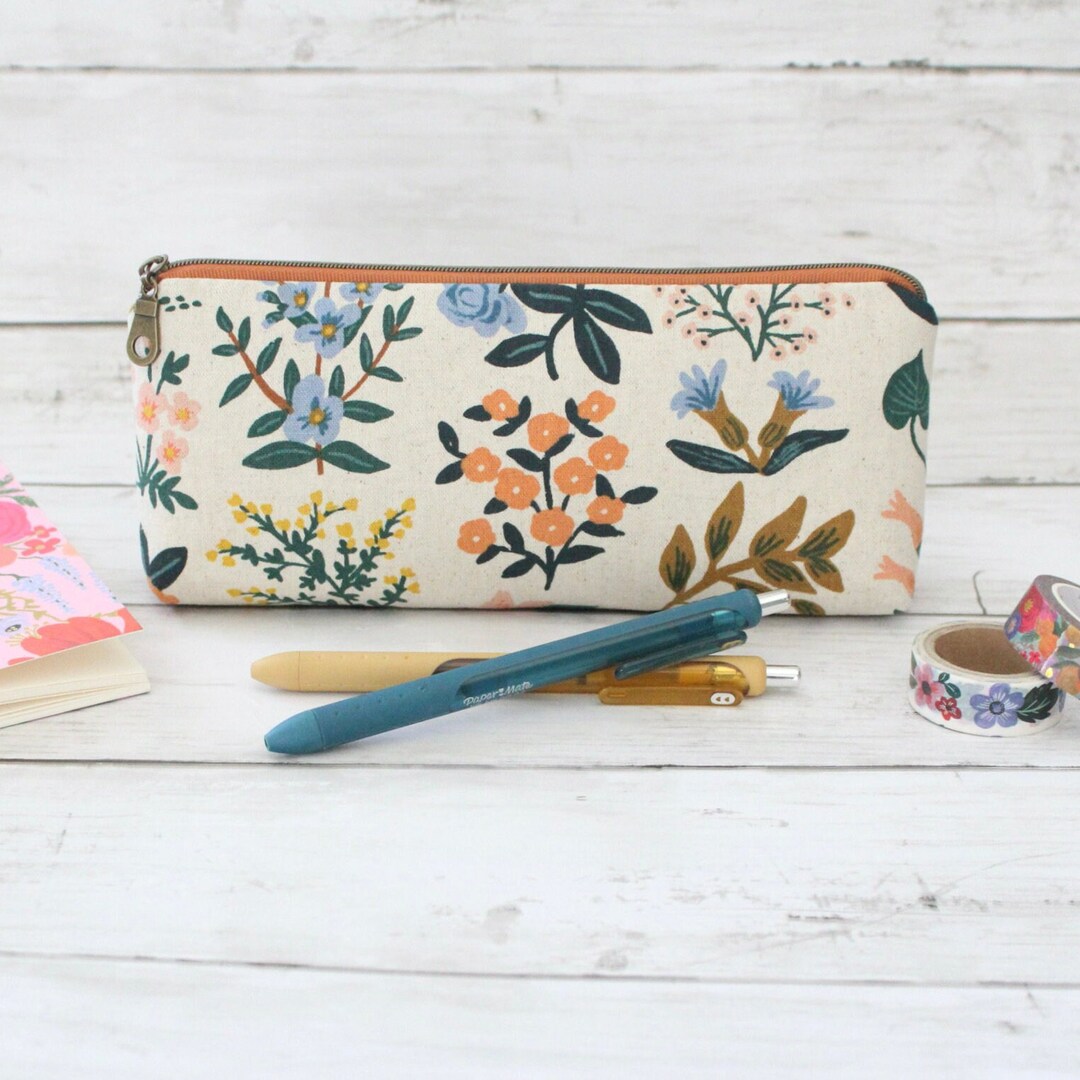 Rifle Paper Co Wildflower Field CANVAS Pencil Case, Boxed Bottom Pencil ...
